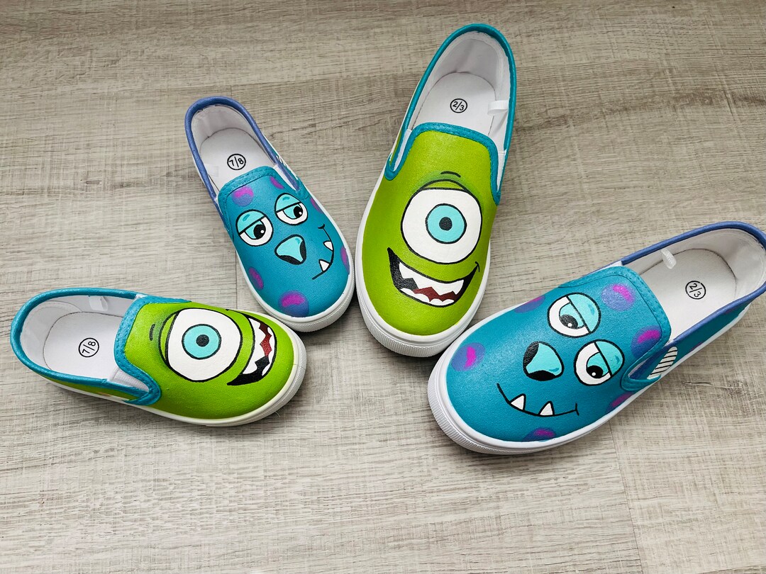 Character Themed Custom Painted Shoes! Monsters Inc, Mike and Sully - Etsy