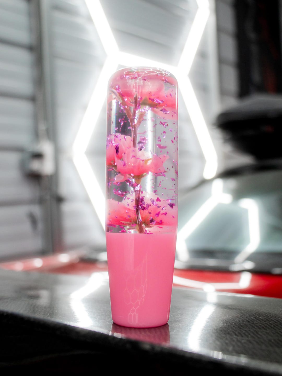 Pink Flaked Azalea - Flower Shift Knob 6" | Universal Manual Car ...