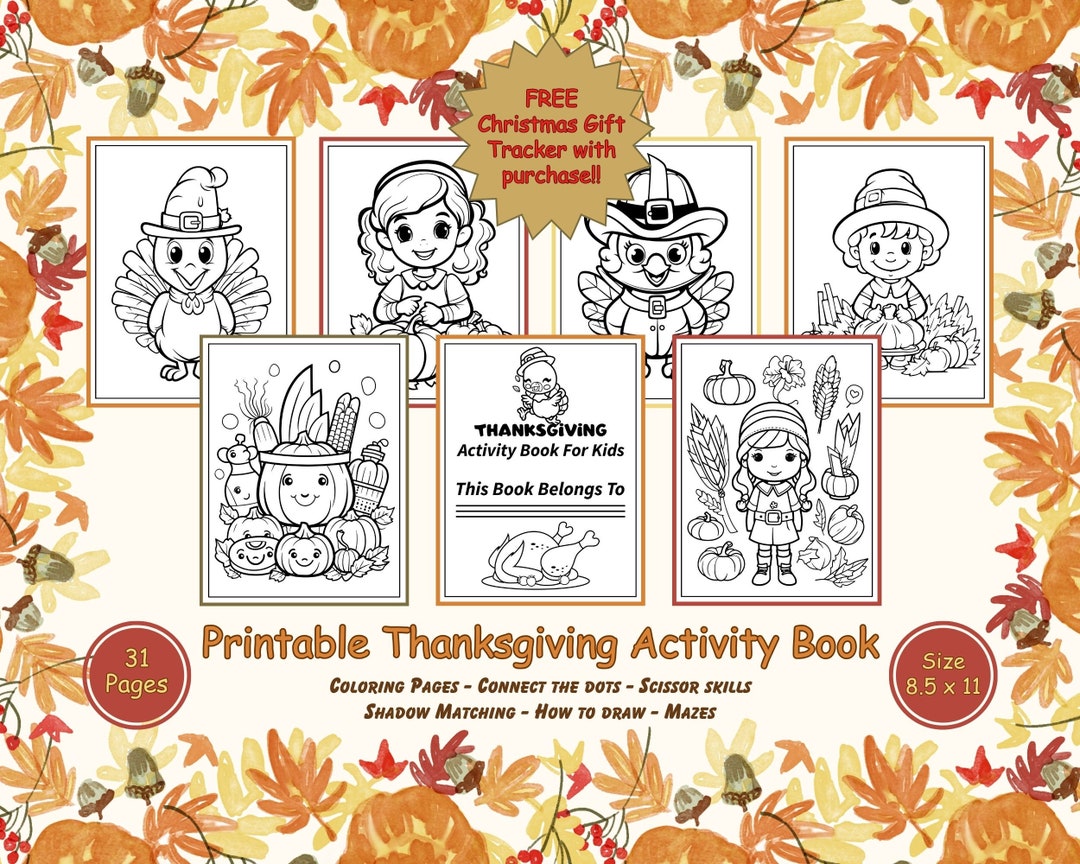 Thanksgiving Day Fun Activity Books for Kids, Thanksgiving Fun Activity ...