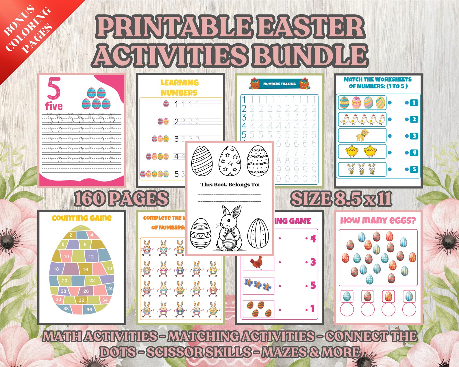 Printable Easter Kindergarten Activities Bundle, Printable Easter ...