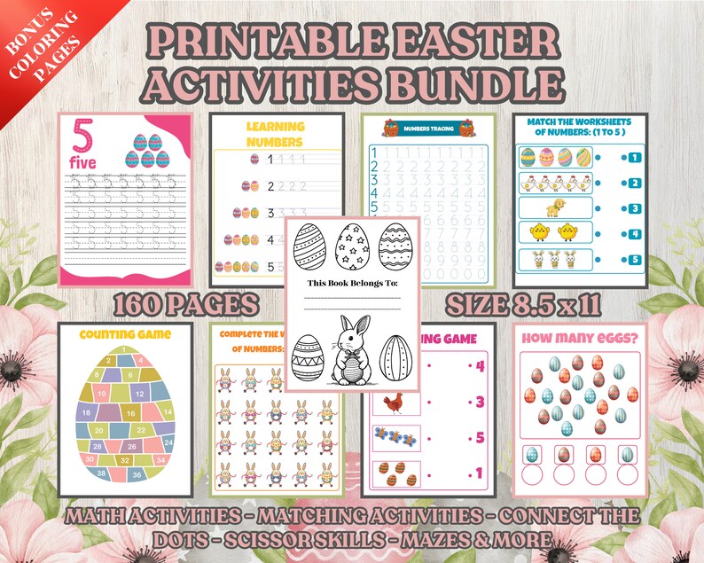 Printable Easter Kindergarten Activities Bundle, Printable Easter ...