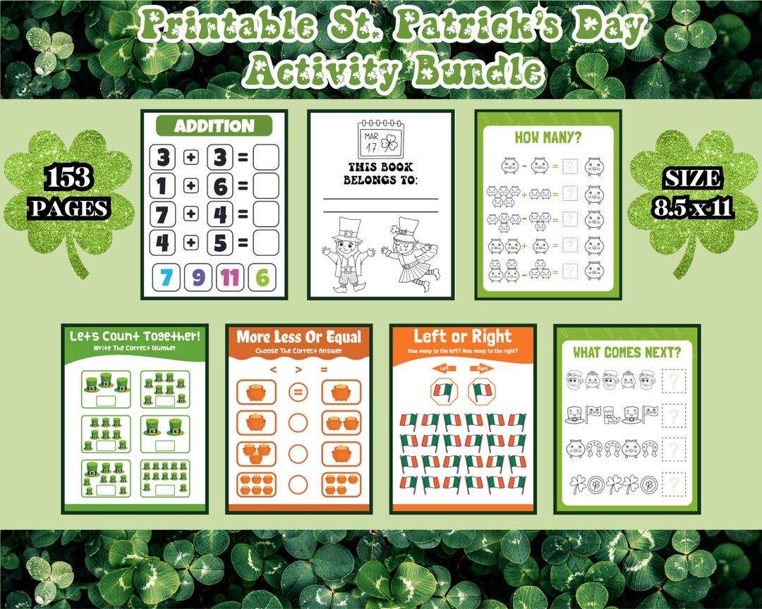 St Patricks Day Activity Bundle for Kindergarten, Printable ...