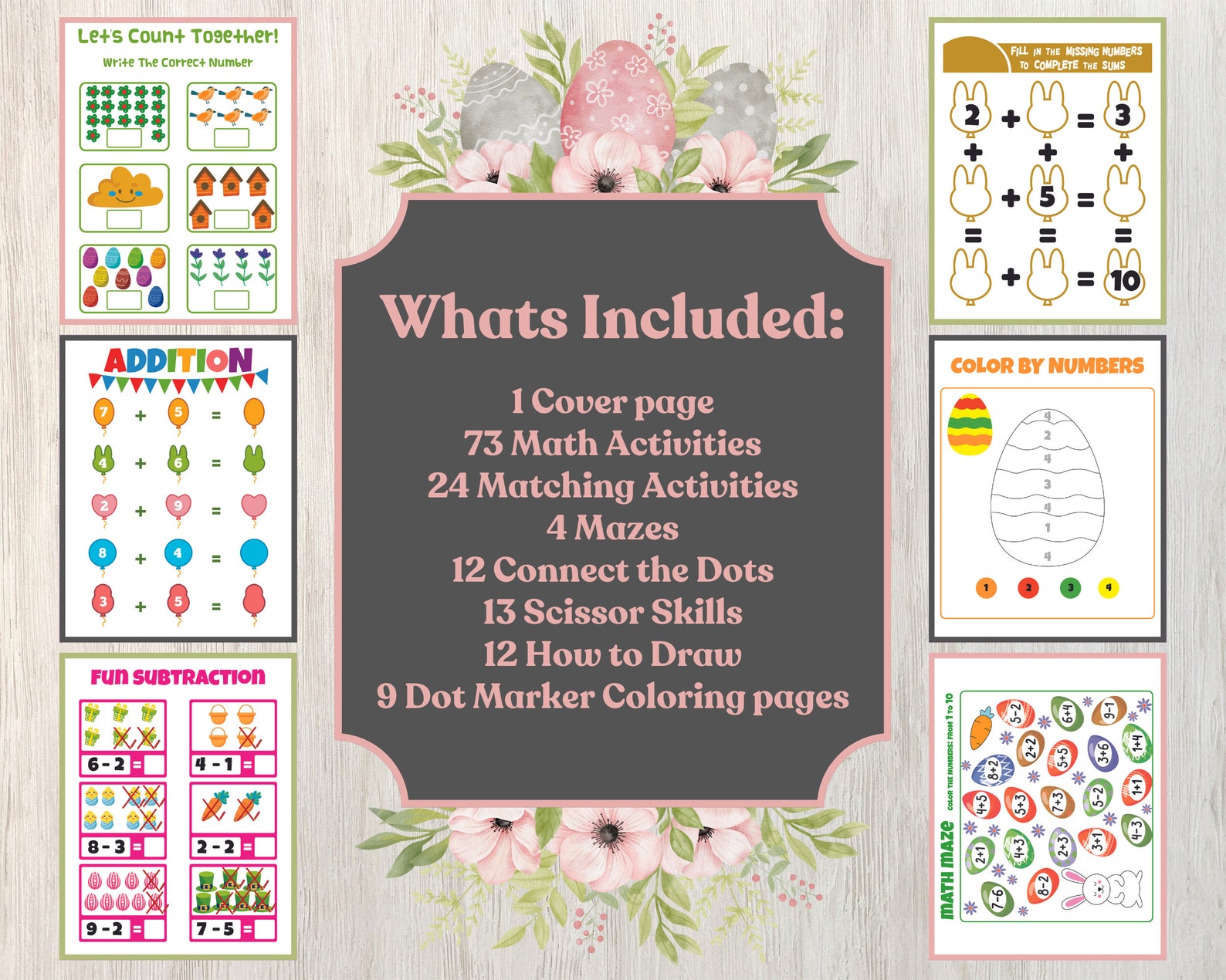 Printable Easter Kindergarten Activities Bundle, Printable Easter ...