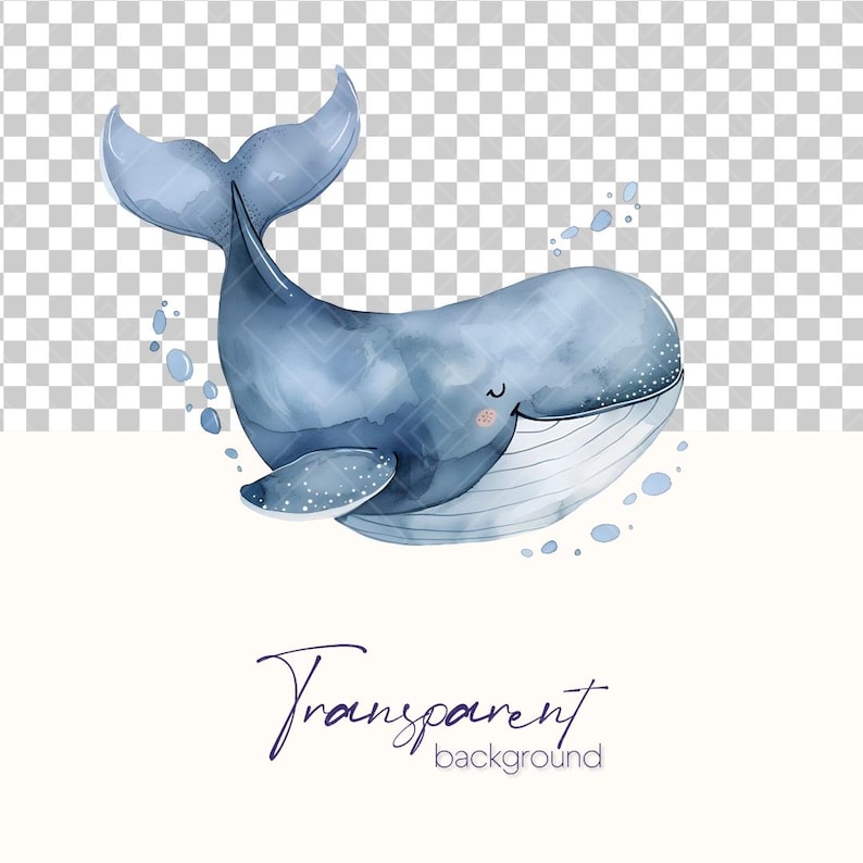 Undersea Watercolor Clipart, Cute Ocean Animals PNG, Baby Shower ...