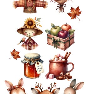 Fall Animals Clipart, Autumn Animals, Cute Woodland Animals, Nursery ...