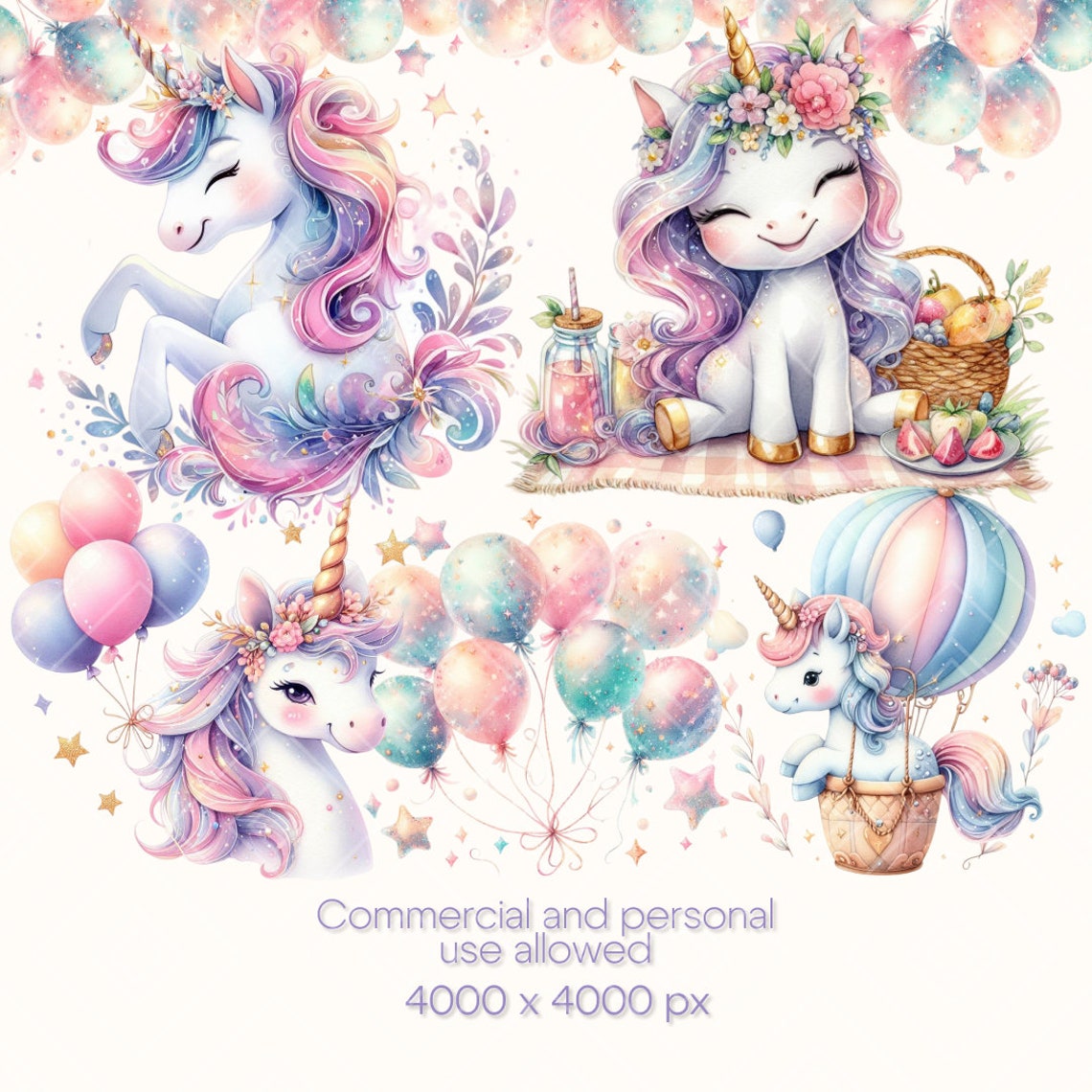 Unicorn Watercolor Clipart Cute Unicorn Unicorn Png Baby - Etsy UK
