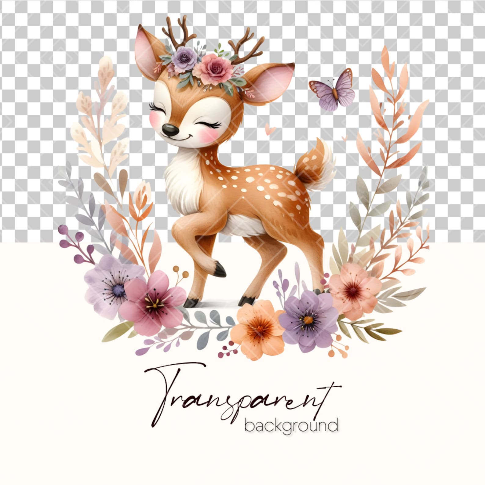 Boho Woodland Animals Clipart Watercolor Bundle, Watercolor Animals ...