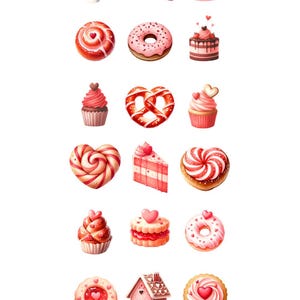 Valentine Dessert Clipart Bundle, Valentine Day Clipart, Sweet PNG ...
