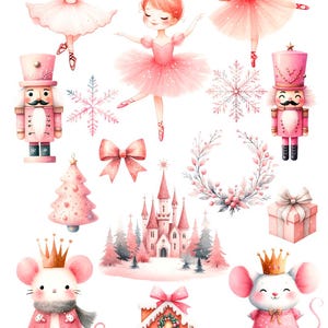 Nutcracker Story Watercolor Clipart: Ballerinas & Holiday Decor (PNG ...