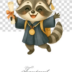 School Animals Clipart: Watercolor Student PNG Set (digital Download ...