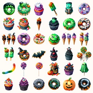 Watercolor Halloween Sweets Clipart, Halloween PNG, Halloween Party ...