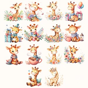 Cute Giraffe Clipart, Giraffe PNG, Baby Animal Clipart, Baby Shower ...