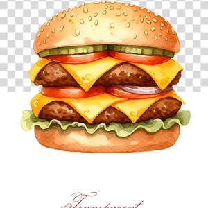 Watercolor Fast Food Clipart Bundle: 30 PNG Food Graphics - Etsy