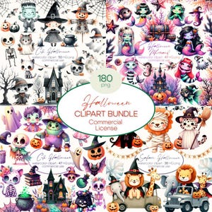 Halloween Clipart Bundle – 180 PNG Elements | Spooky Pumpkins, Ghosts ...