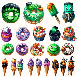 Watercolor Halloween Sweets Clipart, Halloween PNG, Halloween Party ...