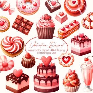 Valentine Dessert Clipart Bundle, Valentine Day Clipart, Sweet PNG ...
