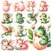 Neutral Dragon Watercolor Clipart, Fairy Tale Clipart, Cute Dragon PNG ...