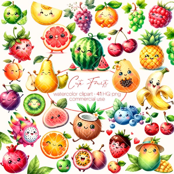 Fruit Clipart - Etsy