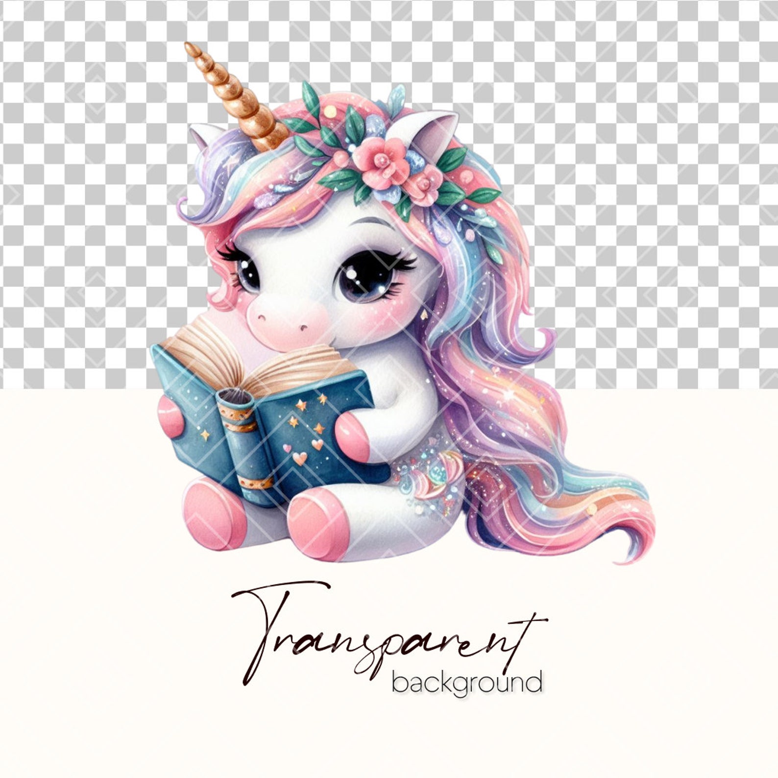 Unicorn Watercolor Clipart, Cute Unicorn, Unicorn Png, Baby Unicorn ...