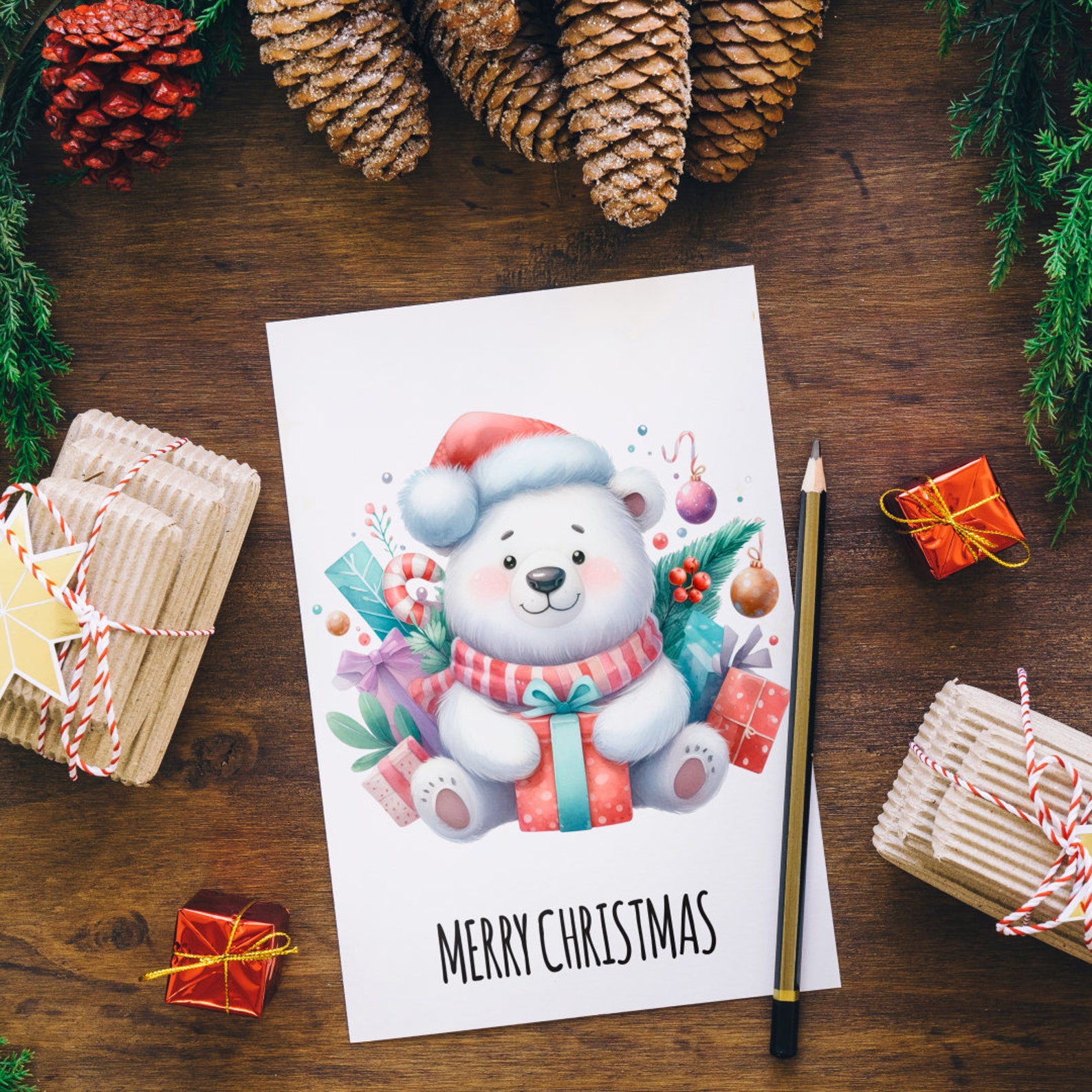 Christmas Animals Watercolor Clipart Bundle, Cute Watercolor Christmas ...