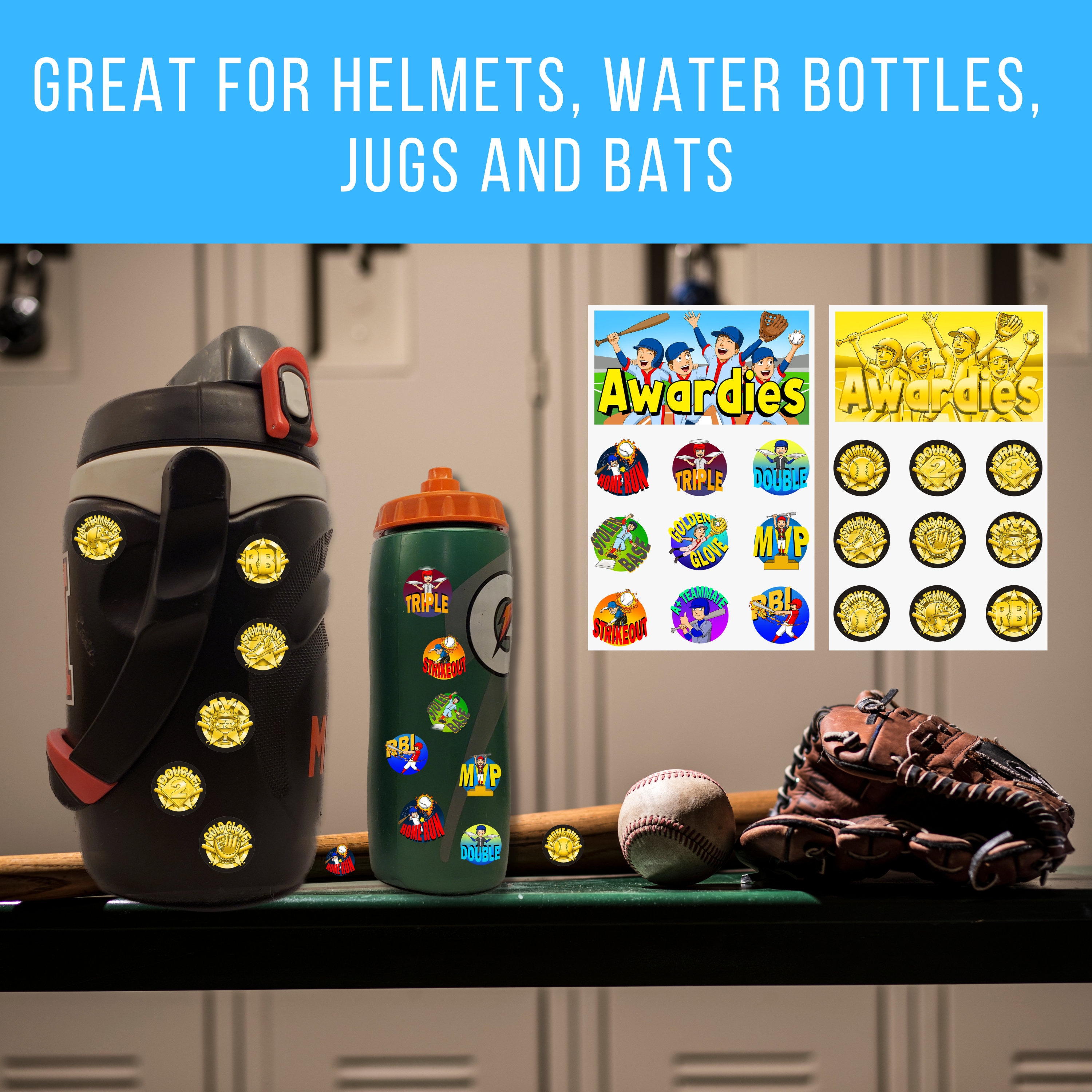 Awardies - Baseball & Softball Helmet Achievement Award Stickers for ...