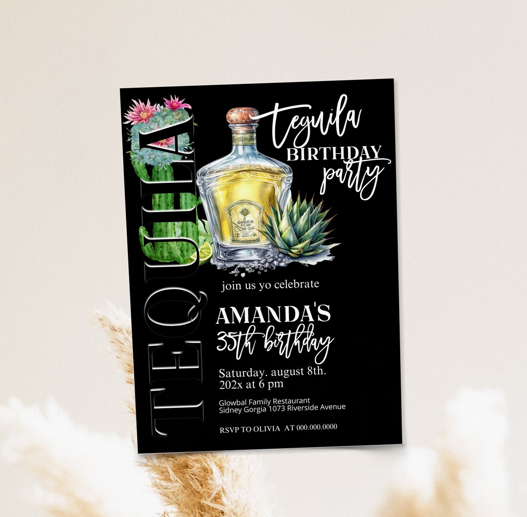 Tequila Birthday Invite, Fiesta Birthday Invitation, Tequila Party ...