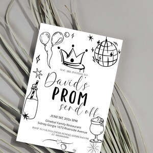 Prom Send off Invitation Template, Editable Senior Prom Invite, Prom ...