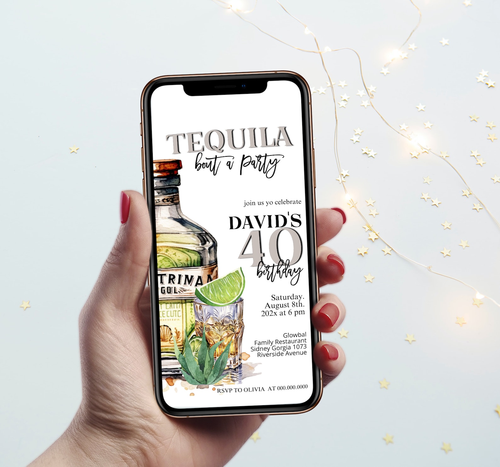 Tequila Birthday Digital Invite Template, Tequila Party Invitation ...