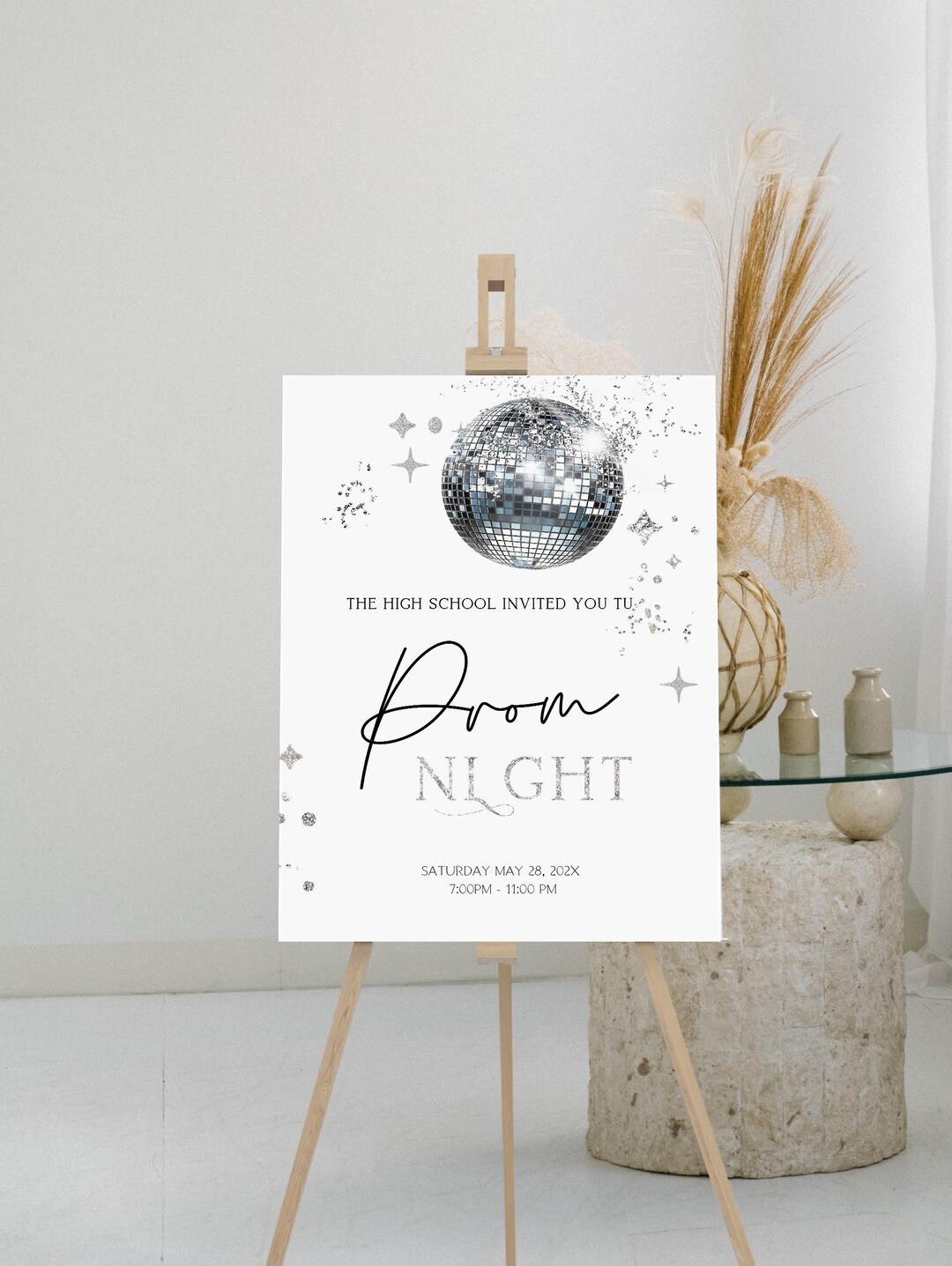Prom Night Welcome Sign Template, Prom Disco Party, Editable Graduation ...