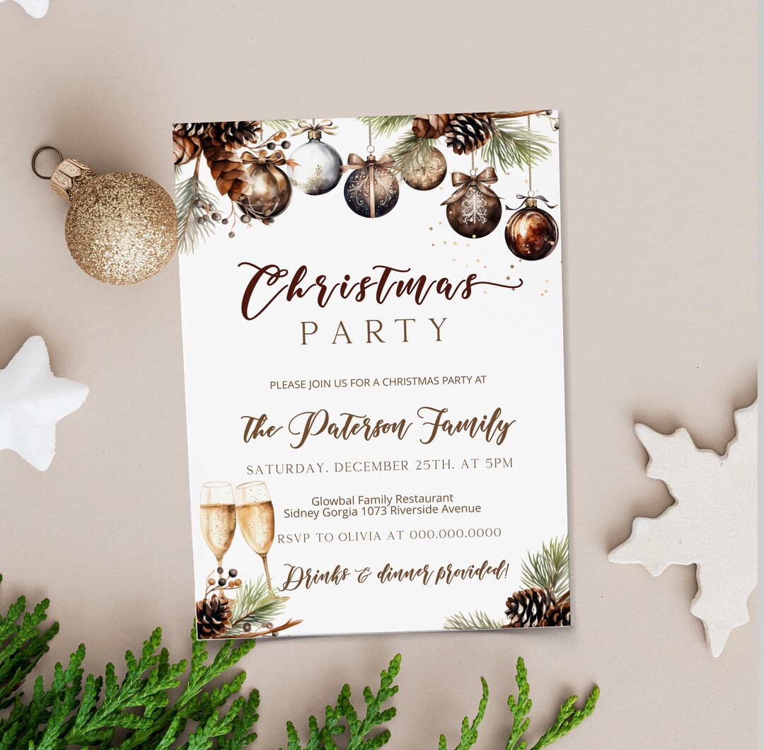 Christmas Party Invitation Template, Office Christmas Party Invitation ...