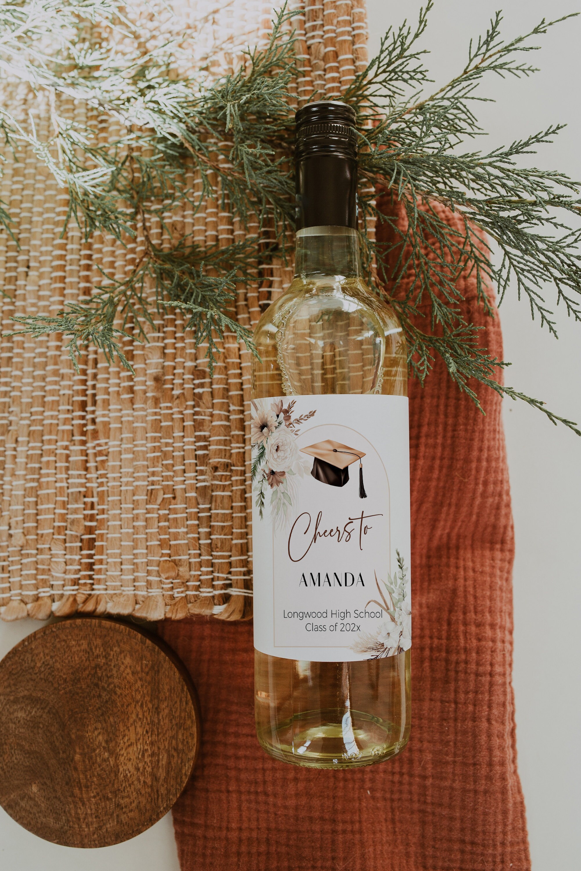 Graduation Wine Label Template, Graduate Wine Label, Custom Label ...