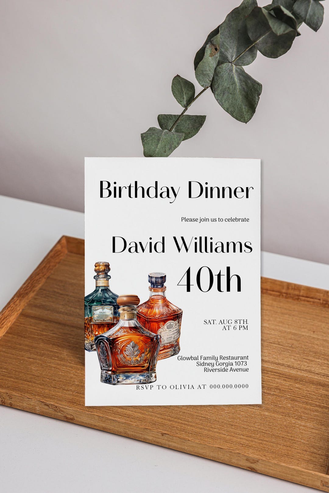 Whiskey Birthday Party Invitation Template, Aged to Perfection, Alcohol ...