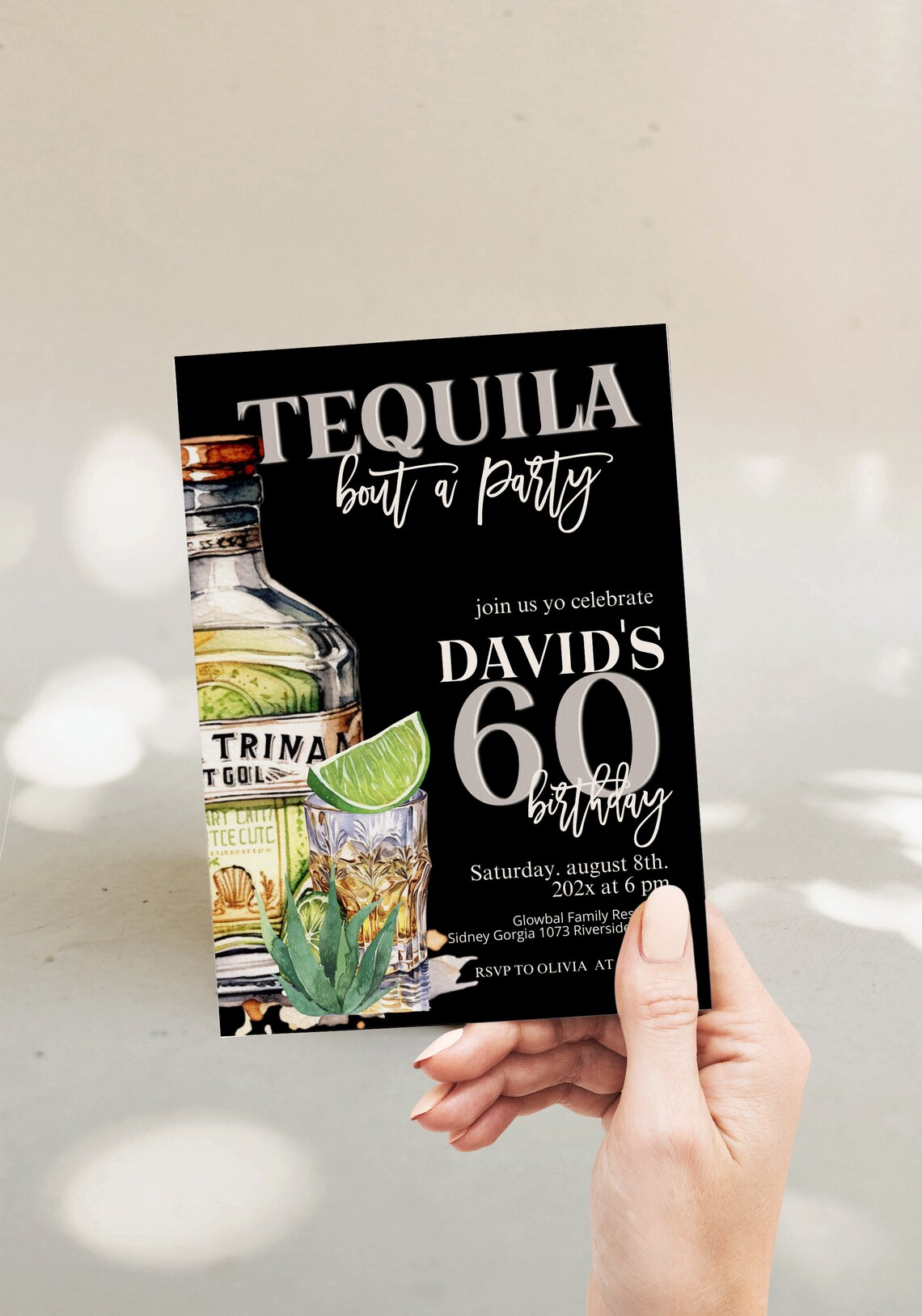 Tequila Birthday Invite, Tequila Party Invitation, Fiesta Birthday ...