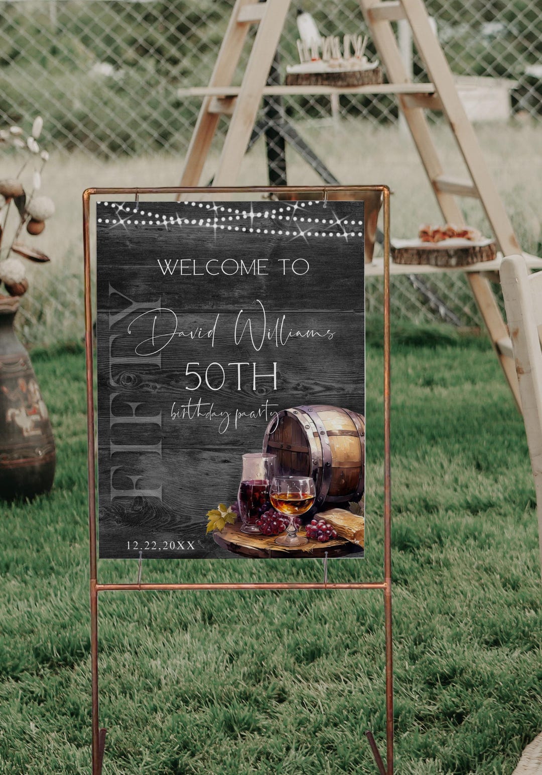 Whiskey Birthday Party Welcome Sign, Aged to Perfection, Party Decor ...