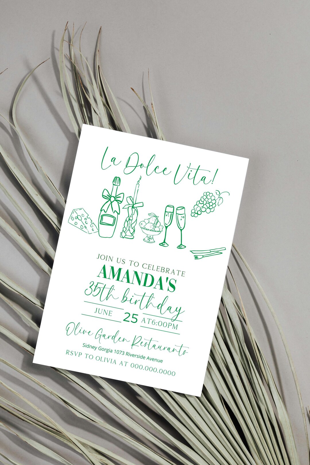 La Dolce Vita Birthday Invitation Template, Editable 35th Birthday ...
