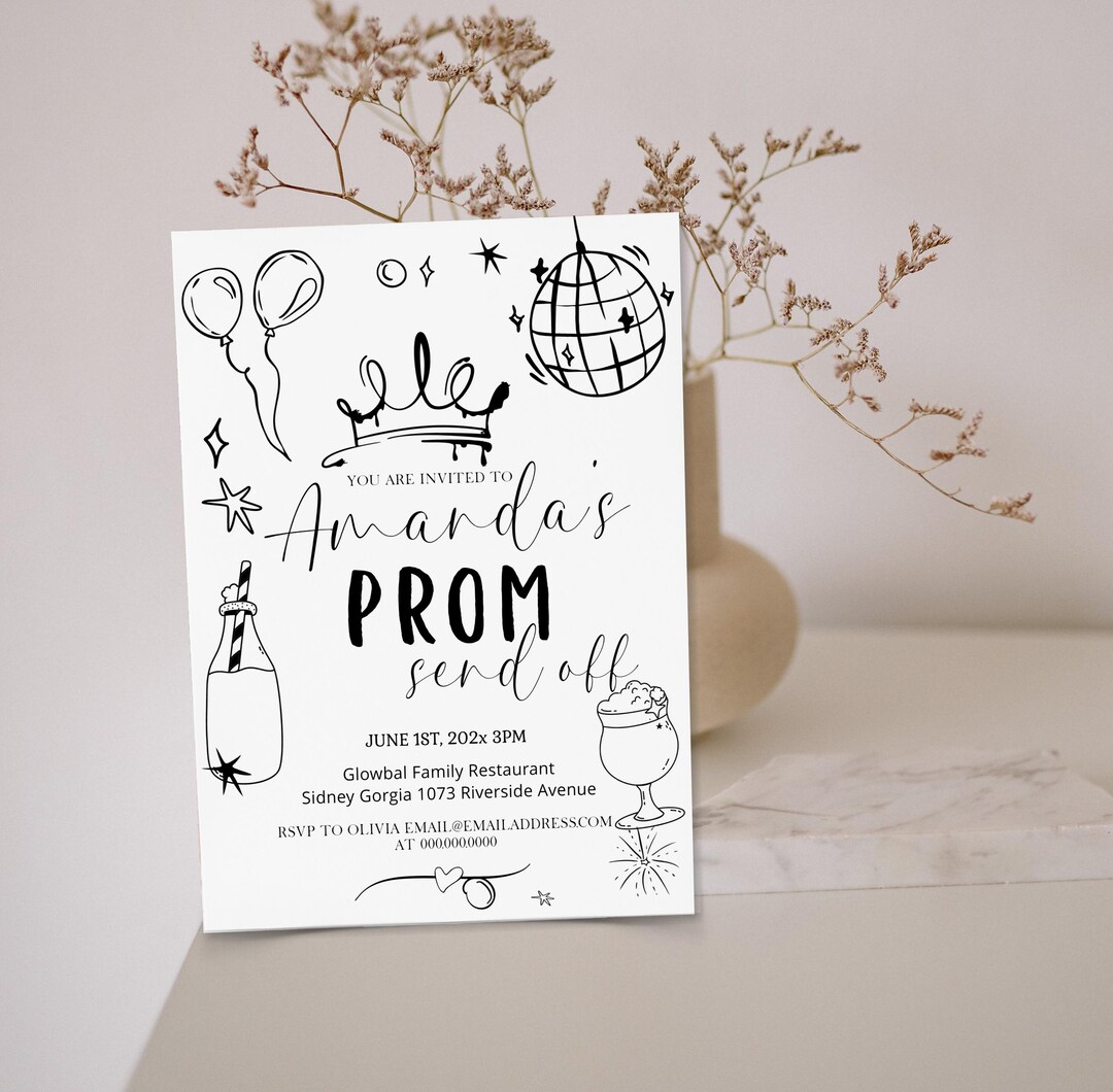 Prom Send off Invitation Template, Prom Night Party, School Dance ...