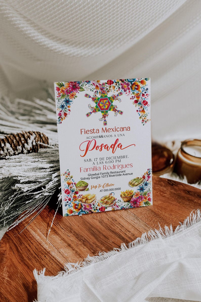 Fiesta Mexicana Posada Invitation, Cena De Navidad, Spanish Christmas ...