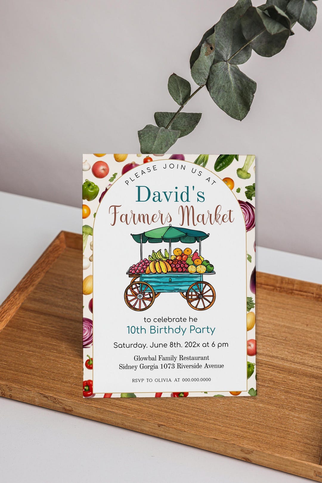 Farmers Market Invitation Template, Farm to Table, Editable 10th ...
