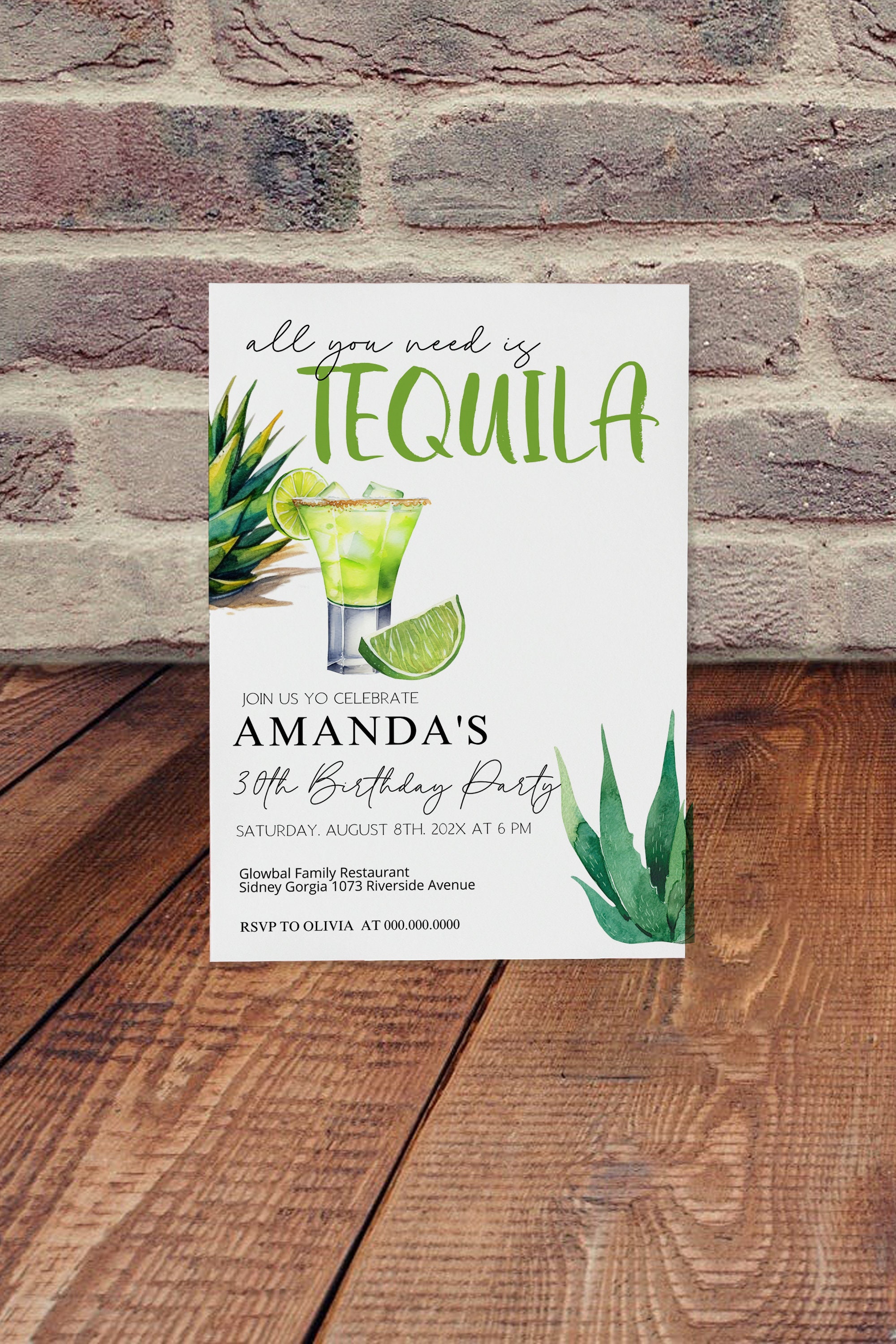 Tequila Birthday Invite, Printable Mexican Invitation, Fiesta Birthday ...