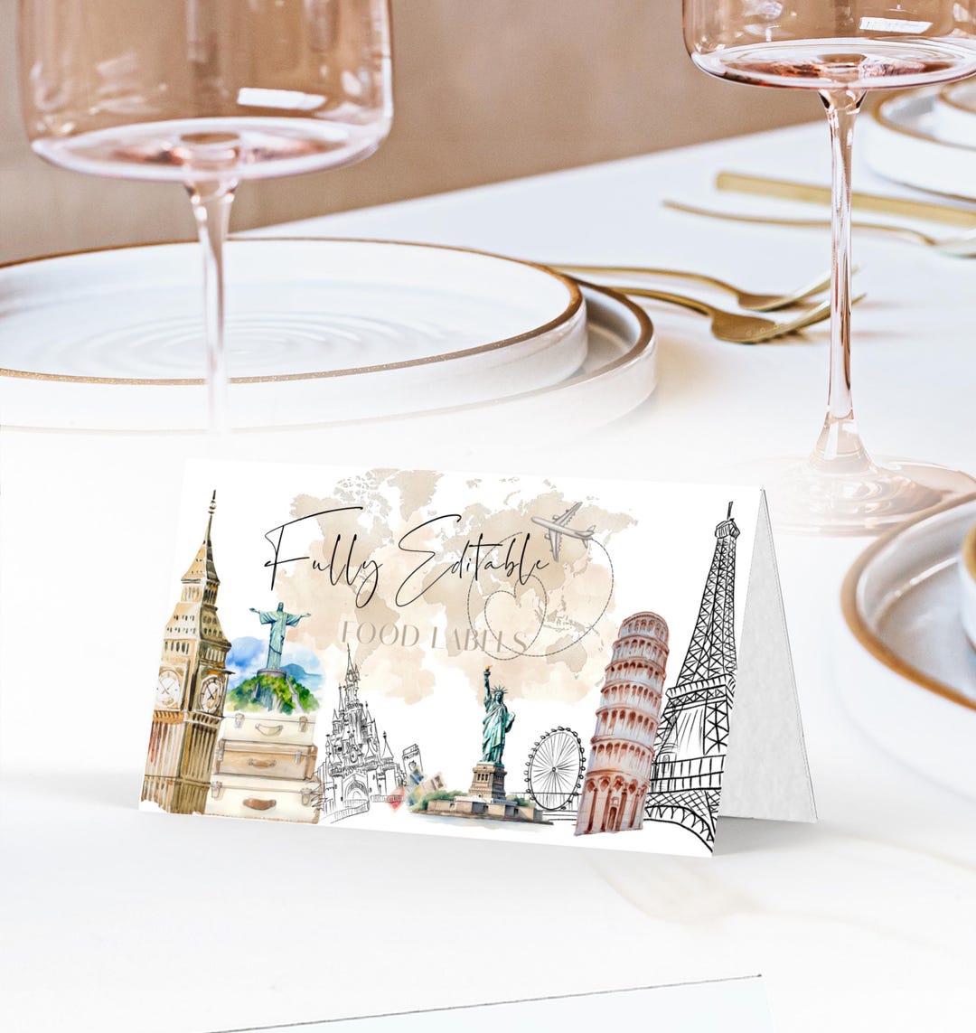 Around the World Food Labels Template, Editable Food Labels Card, World ...