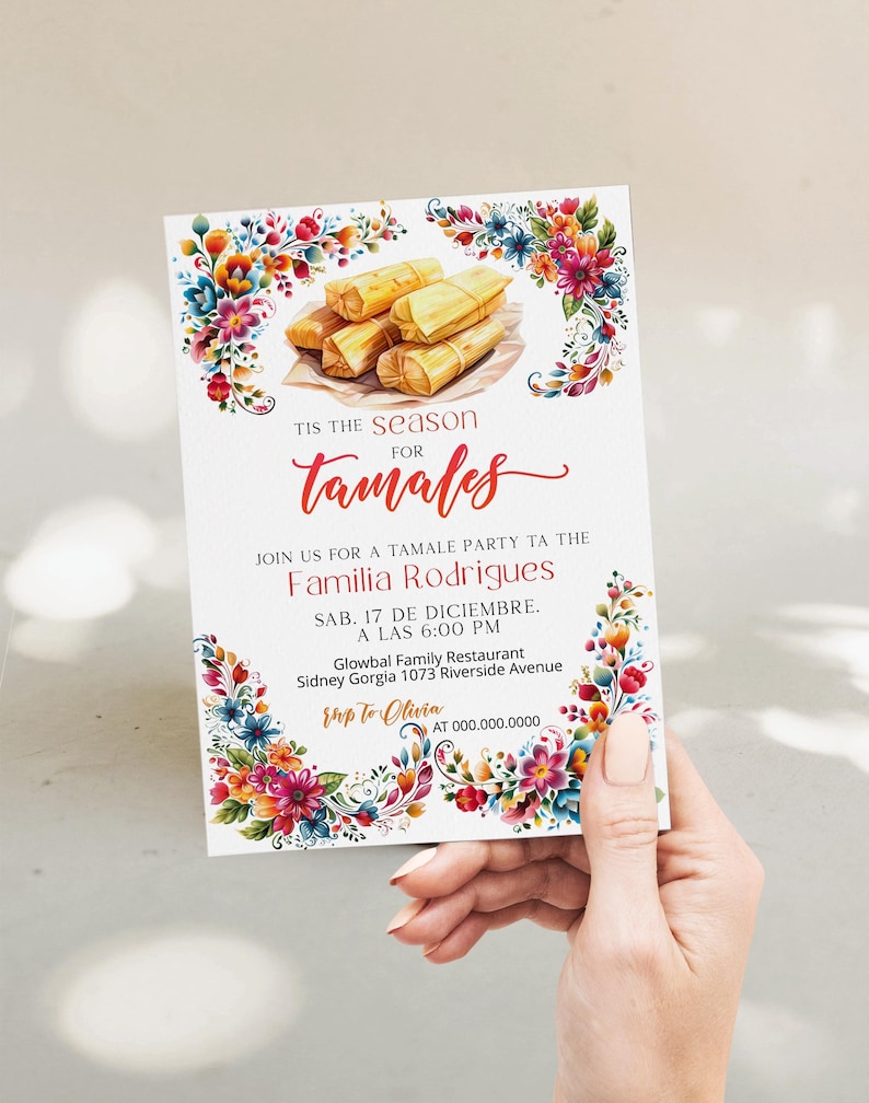 Tamale Party Invitation, Tis the Season for Tamales Template, Fiesta ...