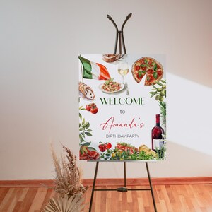 Italian Theme Welcome Sign Template, Pizza Birthday Party, Editable ...