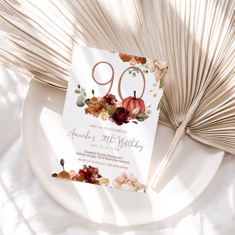 90th Birthday Invitations - Etsy