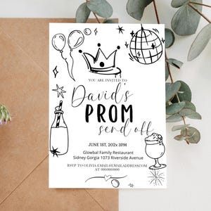 Prom Send off Invitation Template, Editable Senior Prom Invite, Prom ...