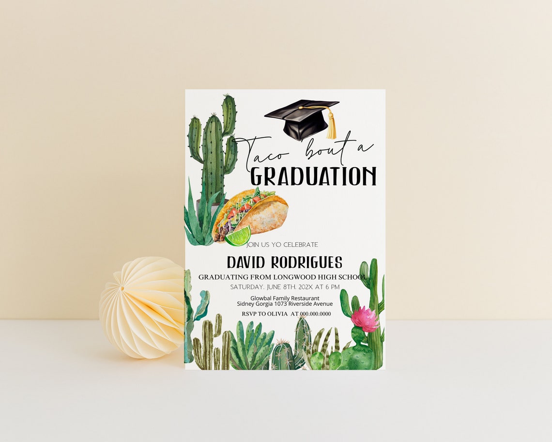 Taco Bout a Graduation Invitation, Graduation Mexican Party Invitation ...