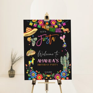 Fiesta Birthday Welcome Sign Template, Editable Fiesta Party Welcome ...