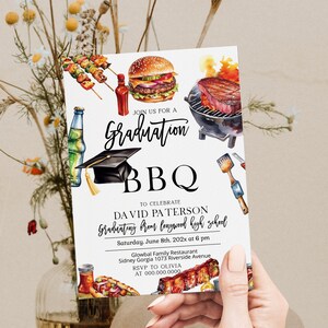 BBQ Graduation Invitation, Backyard Graduation Party Invitation ...