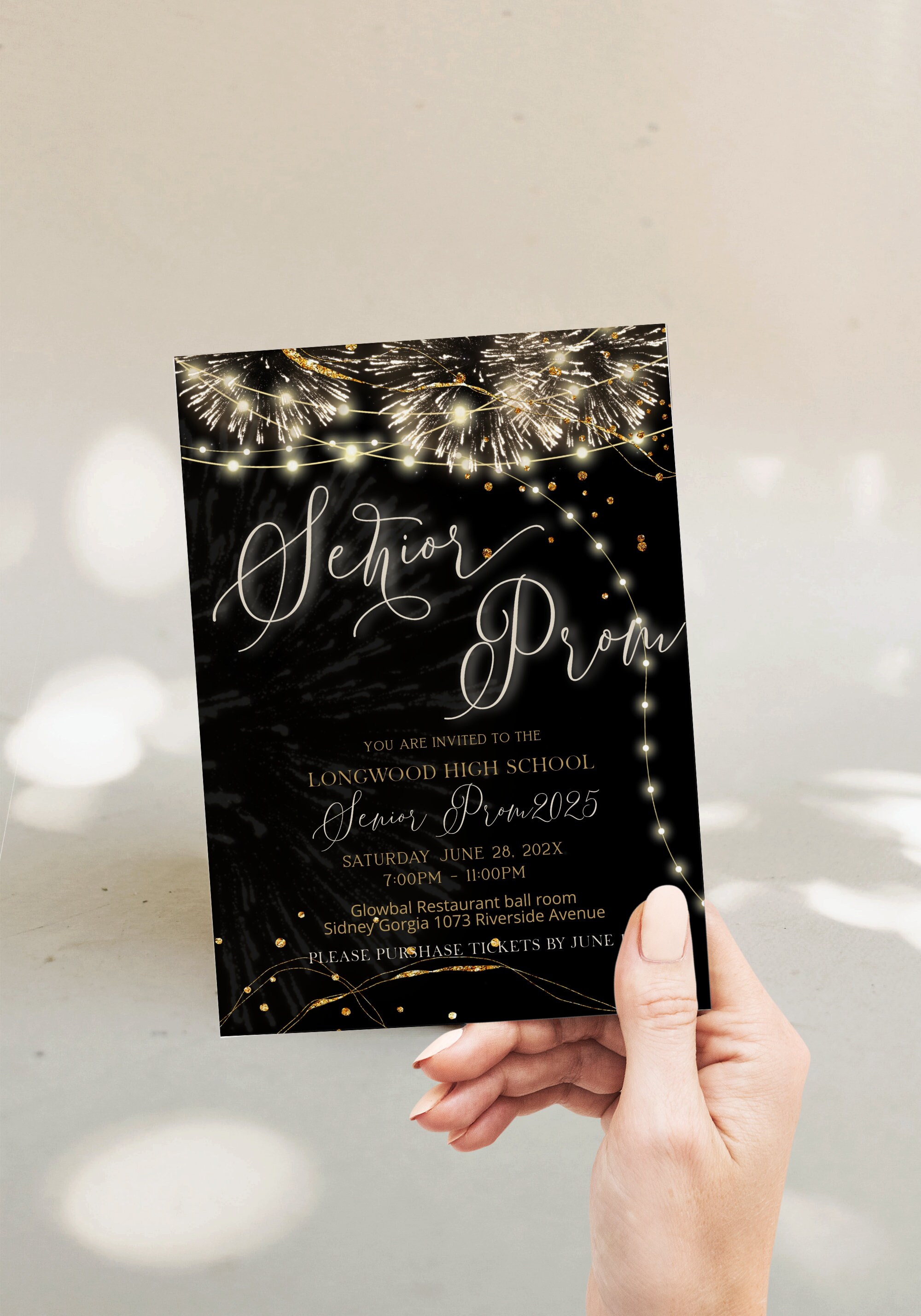 Senios Prom Invite, Prom Party Invitation Template, Prom Party Invite ...