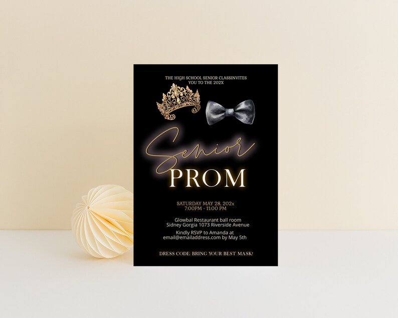 Editable Senior Prom Invitation Template (digital Download) - Etsy