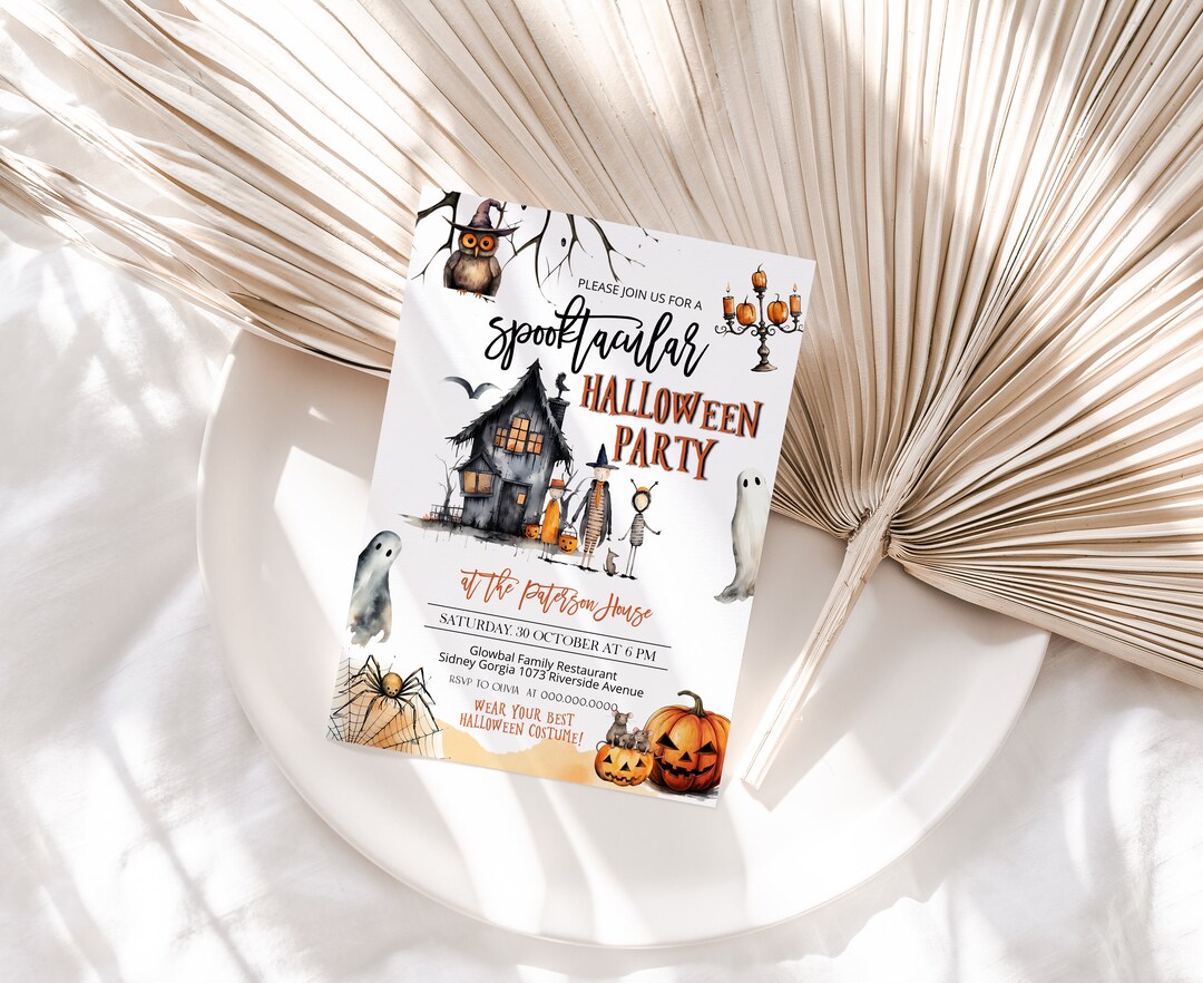 Spooktacular Halloween Party Invitation Template, Spooky Invite ...